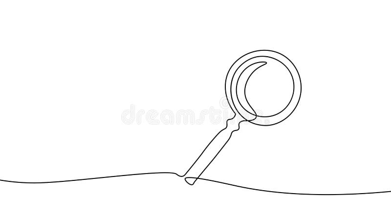 One Line Continuous Magnifier Symbol Concept. Internet Search Find in ...