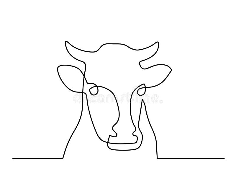 One Continuous Line Drawing Cow Stock Illustrations – 330 One ...
