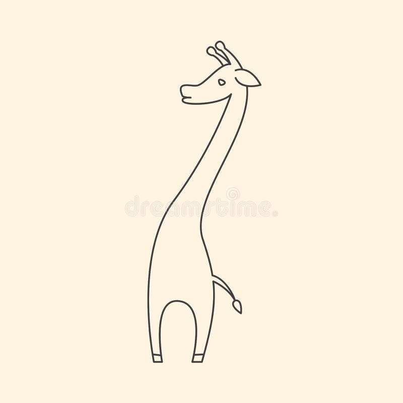 One line cute giraffe stock vector. Illustration of logotype - 79518417