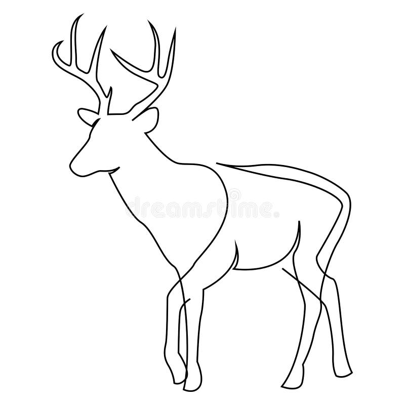 Single Deer Antler Silhouette