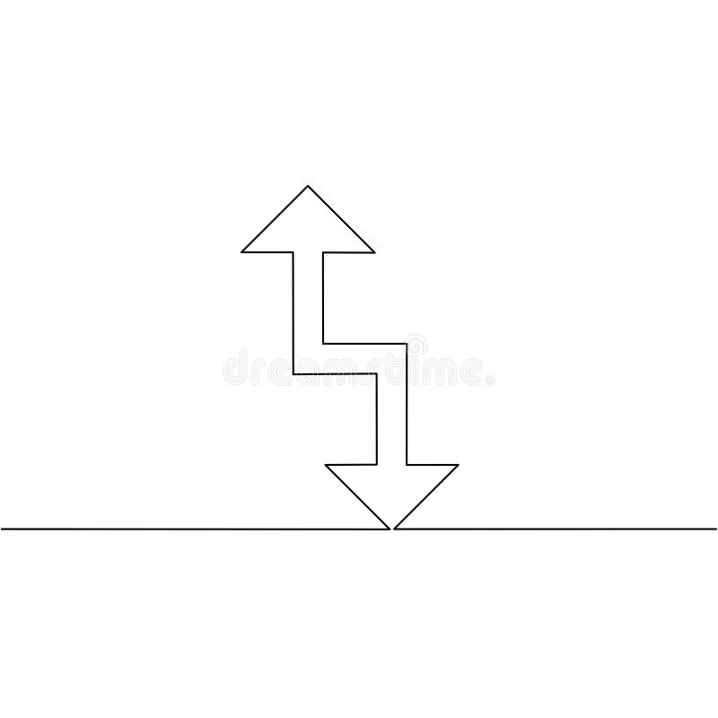 One line drawing of arrow stock vector. Illustration of print - 230104528