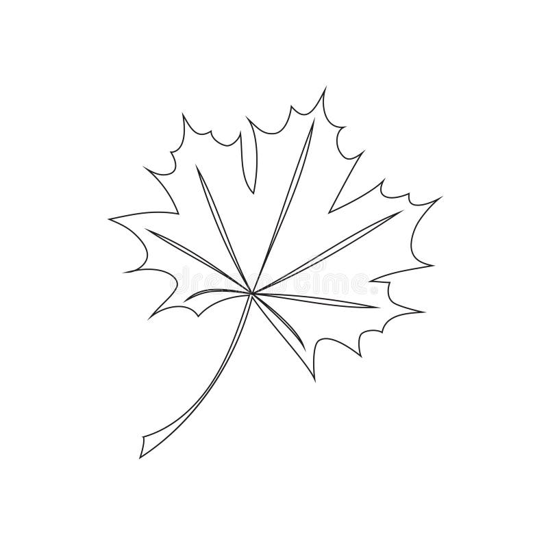 One Line Drawing of Autumn Leaf. Autumn Script Font and Leaves Isolated ...