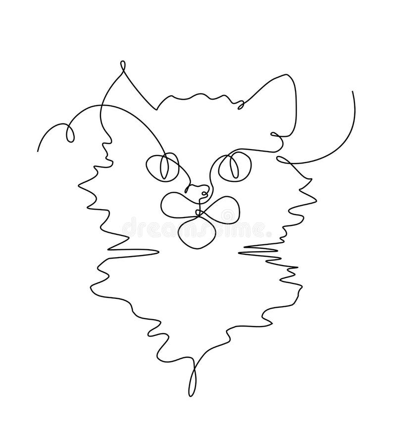 Cat Face Single Line Drawing Stock Illustrations – 392 Cat Face Single ...