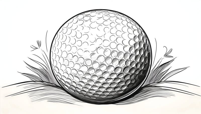 One Line Drawing and Continue for the Sport, Golf Stock Illustration ...