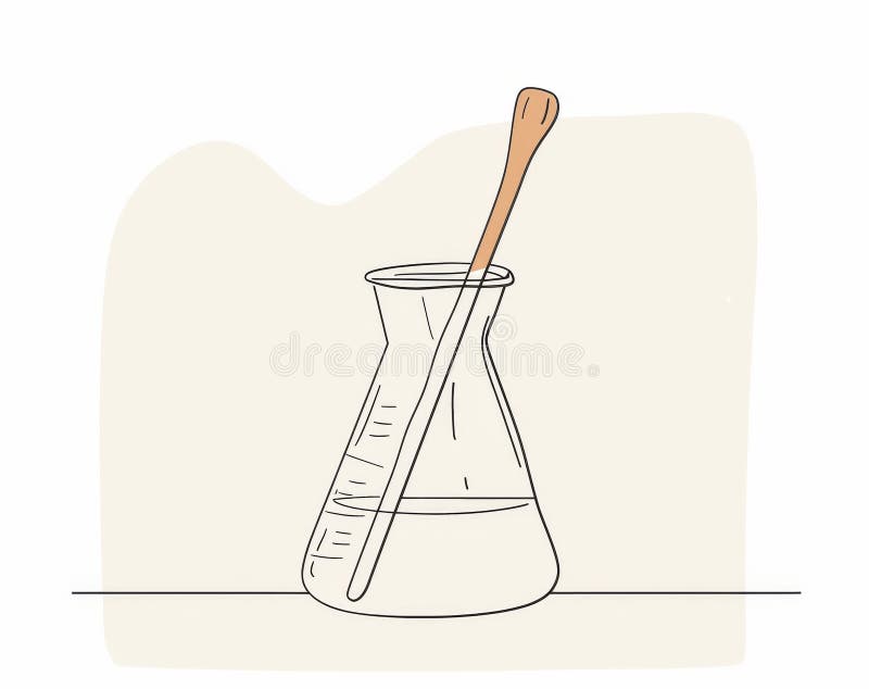 One Line Drawing of a Continuous Circle of Laboratory Glass. Research ...