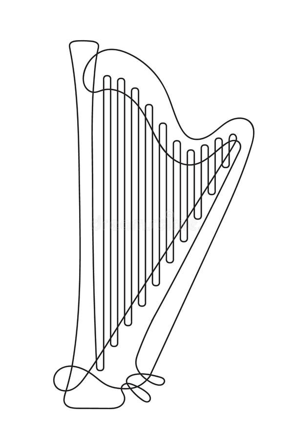 Continuous Line Drawing Harp Stock Illustrations – 50 Continuous Line ...