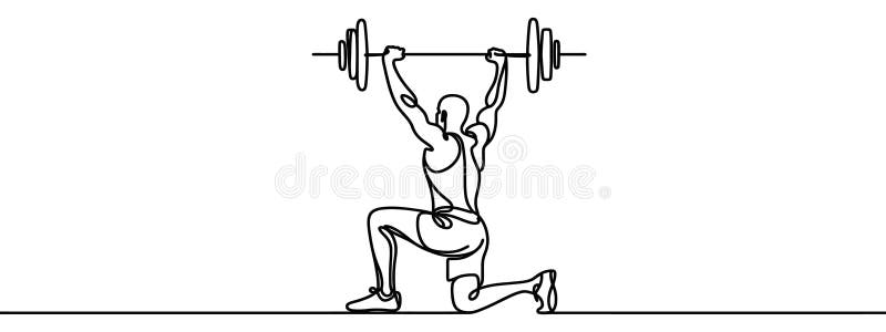 One Line Drawing or Continuous Line Art of a Strong Athletic Guy ...