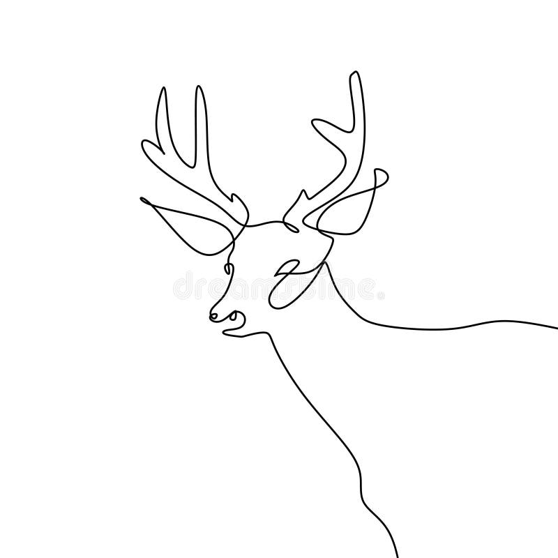 Single Line Drawing Deer Stock Illustrations – 425 Single Line Drawing ...