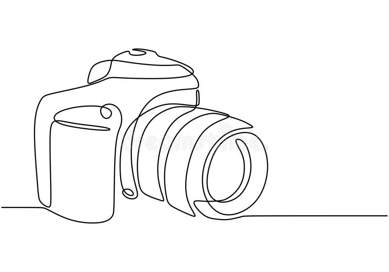 One Line Drawing of a Digital Camera Capturing Moments. Emphasizes ...