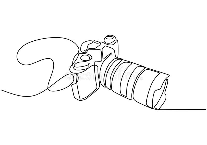 One Line Drawing of a Digital Camera. Highlights Photography in a Sleek ...