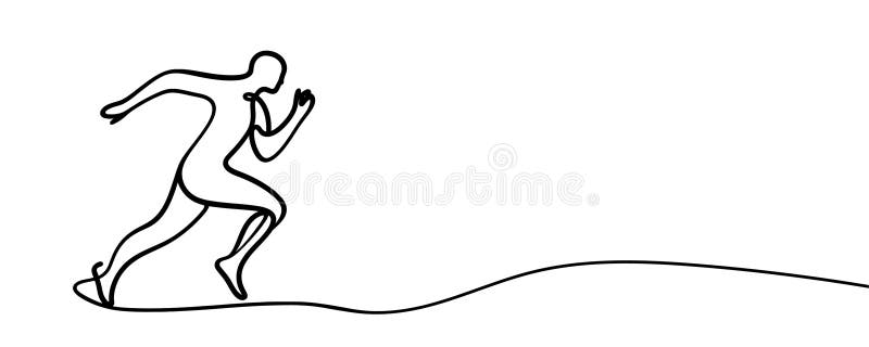 One Line Drawing of a Fast Running Athlete. Vector Illustration Stock ...