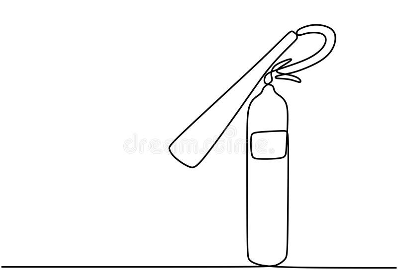 One Line Drawing of a Fire Extinguisher Tank, Capturing the Importance ...