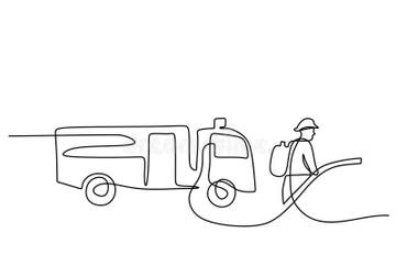 Fire Truck Line Drawing Stock Illustrations – 737 Fire Truck Line ...