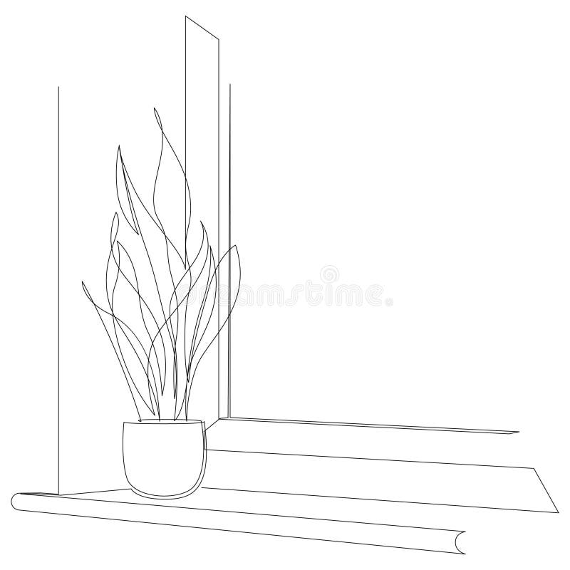 One Line Window Drawing Stock Illustrations – 1,095 One Line Window ...