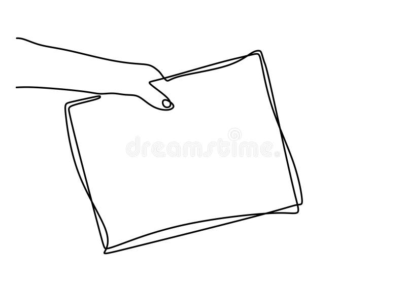 One Line Drawing Hand Holdings Papers. Vector Illustration Single Hand ...