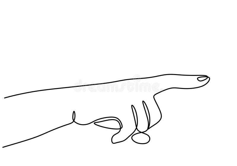 One Line Drawing of Hand Pointing Finger. Vector Illustration Creative ...