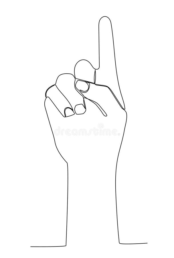 One Line Drawing of Hand S Finger. Stock Vector - Illustration of text ...