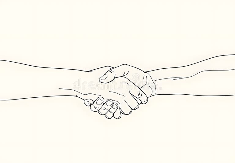 Handshake One Line Drawing Stock Illustrations – 508 Handshake One Line ...