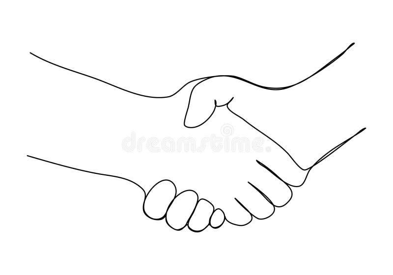 Handshake One Line Drawing Stock Illustrations – 465 Handshake One Line ...