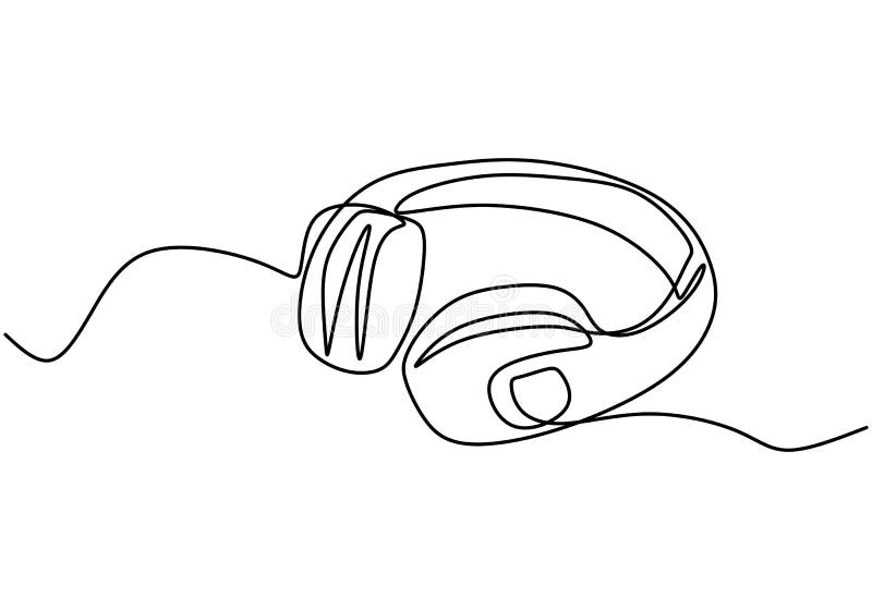 One Line Drawing of Headphone Speaker Device Gadget. Headphone Audio ... One Line Drawing of Headphone Speaker Device Gadget. Headphone Audio ...