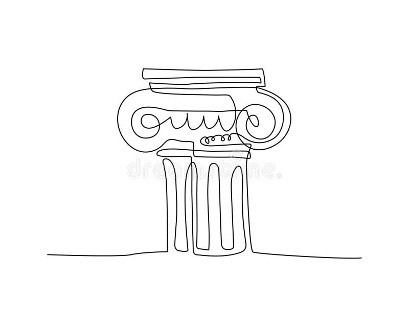 One Line Drawing of an Iconic Ancient Column Stock Vector ...
