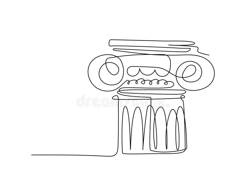 One Line Drawing of an Iconic Ancient Column Stock Vector ...