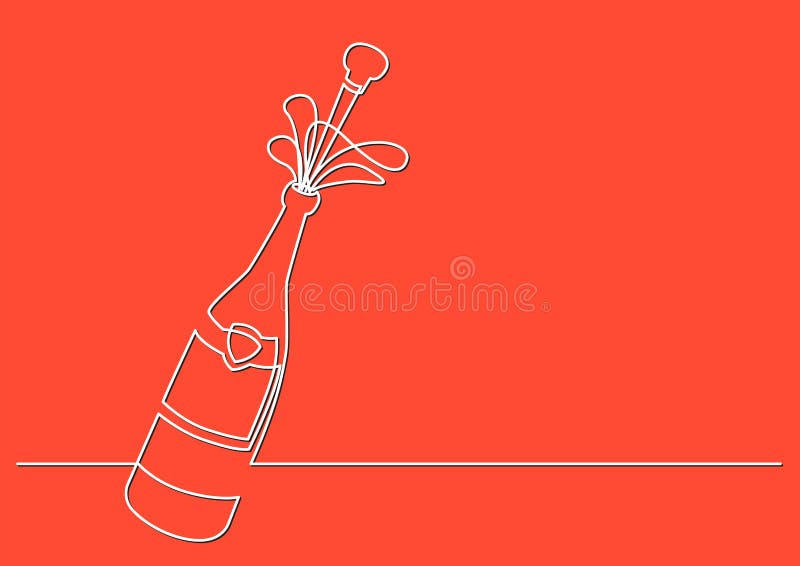 One Line Drawing Champagne Bottle Stock Illustrations – 409 One Line ...