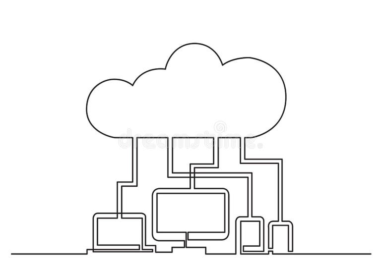 One Line Drawing Cloud Stock Illustrations – 2,058 One Line Drawing ...