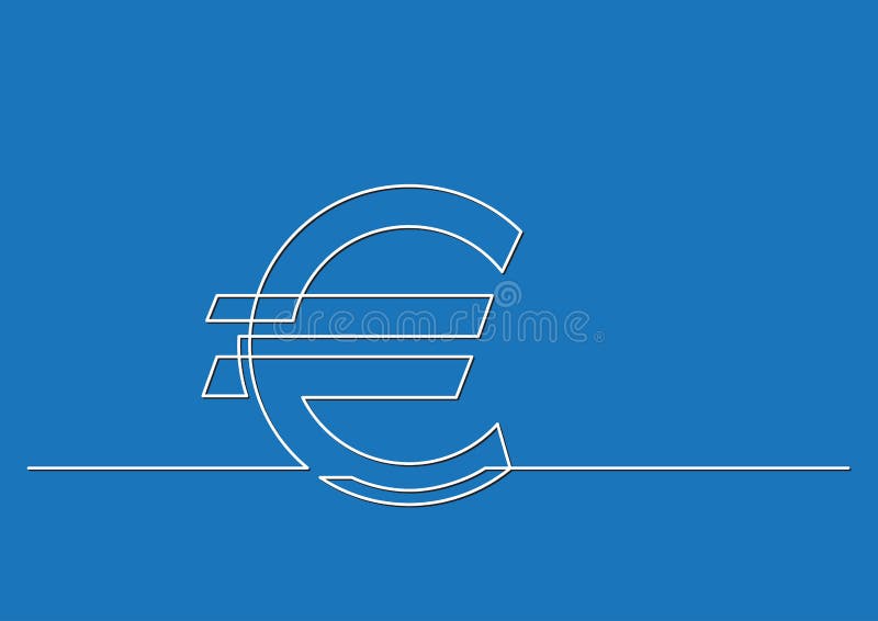 One Line Drawing of Isolated Vector Object - Euro Sign Stock Vector ...