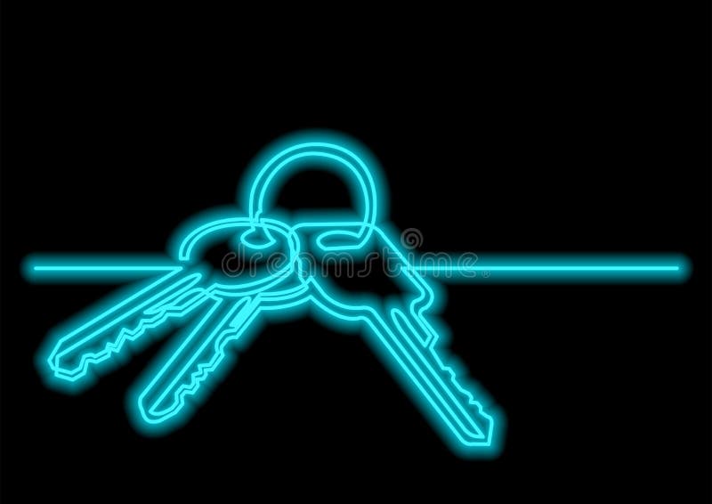 Two Keys Neon Light Design Vector Illustration Stock Vector ...