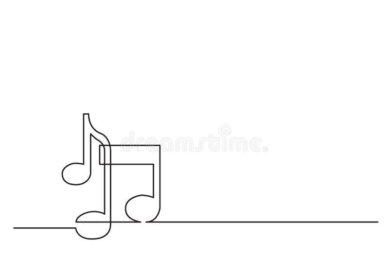 Music Notes One Line Stock Illustrations – 202 Music Notes One Line ...