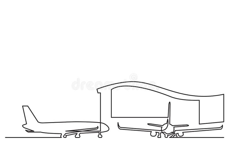One Single Line Drawing Airplane Stock Illustrations – 386 One Single ...