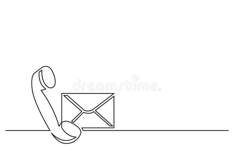 Answer Call Continuous Line Drawing Stock Illustrations – 36 Answer ...