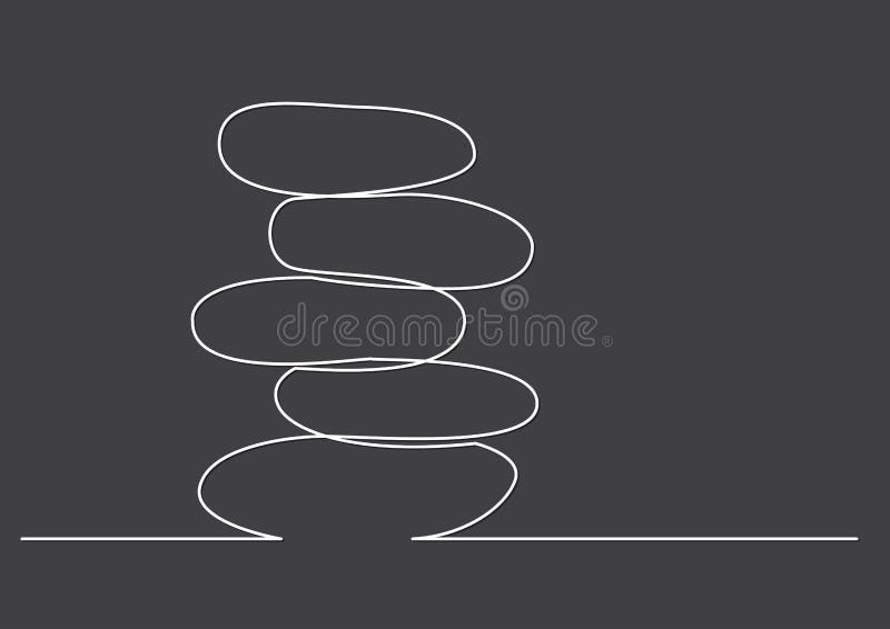 Rock Balancing Vector Illustration. Stone Stacking Art, Sketch Style ...