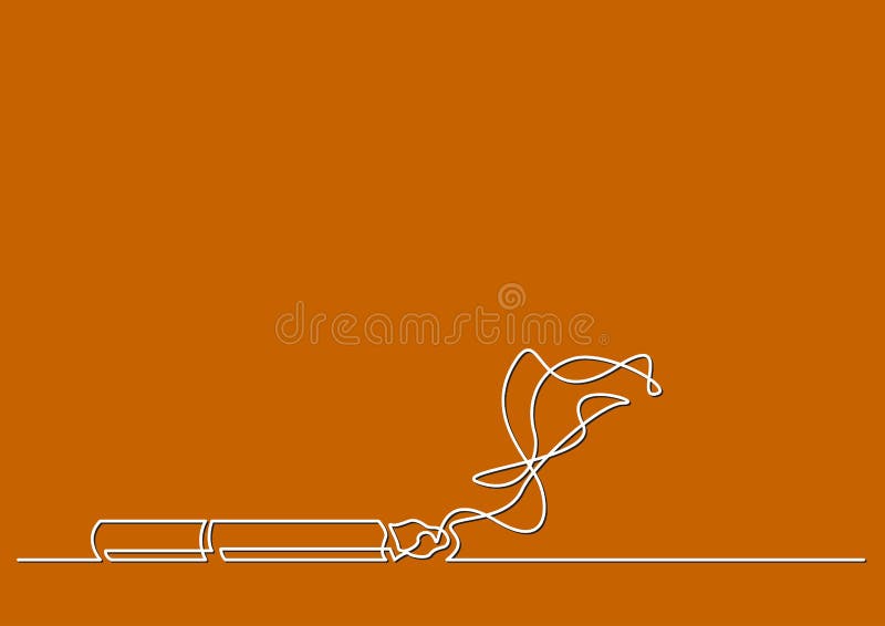 One Line Drawing of Isolated Vector Object - Smoking Cigarette Stock ...