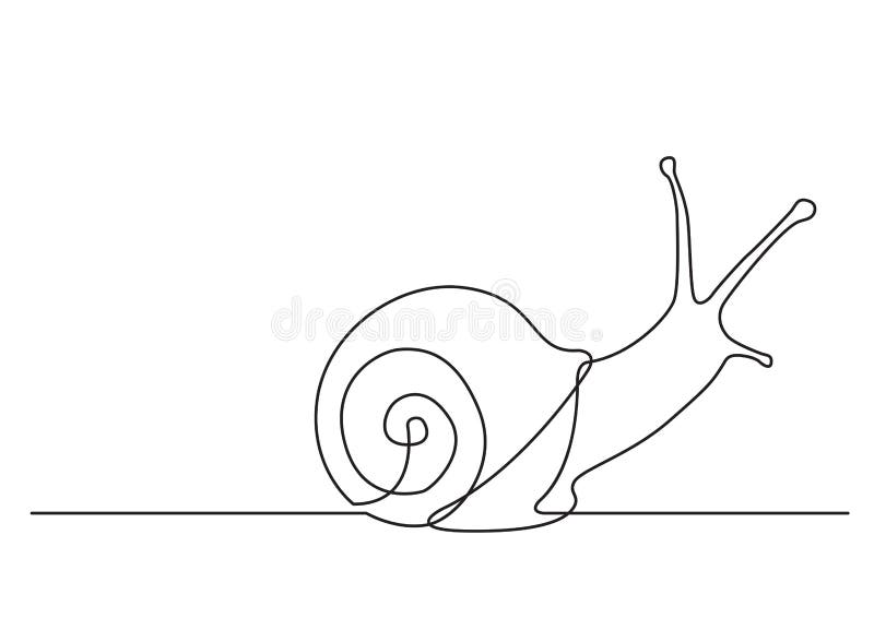 One Line Drawing of Isolated Vector Object - Snail Stock Vector ...