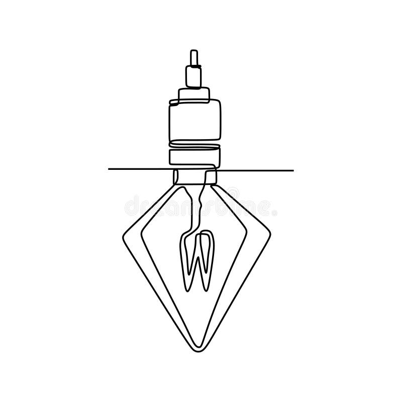One Line Drawing Light Bulb Symbol Idea and Creativity Isolated on ...