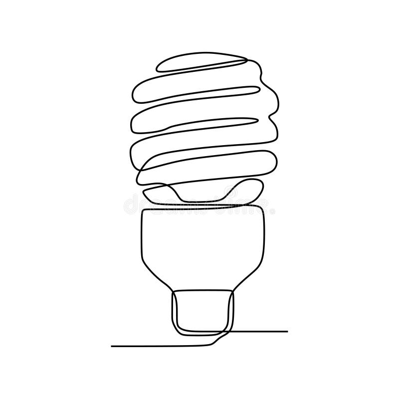 One Line Drawing Light Bulb Symbol Idea and Creativity Isolated on ...