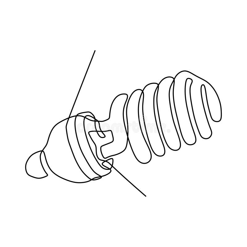 One Line Drawing Light Bulb Symbol Idea and Creativity Isolated on ...