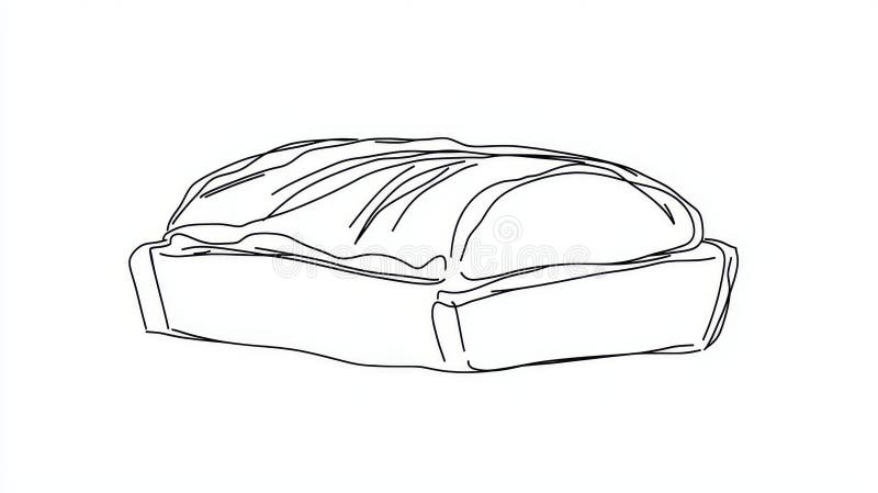 One-line Drawing of a Loaf of Bread. Stock Illustration - Illustration ...