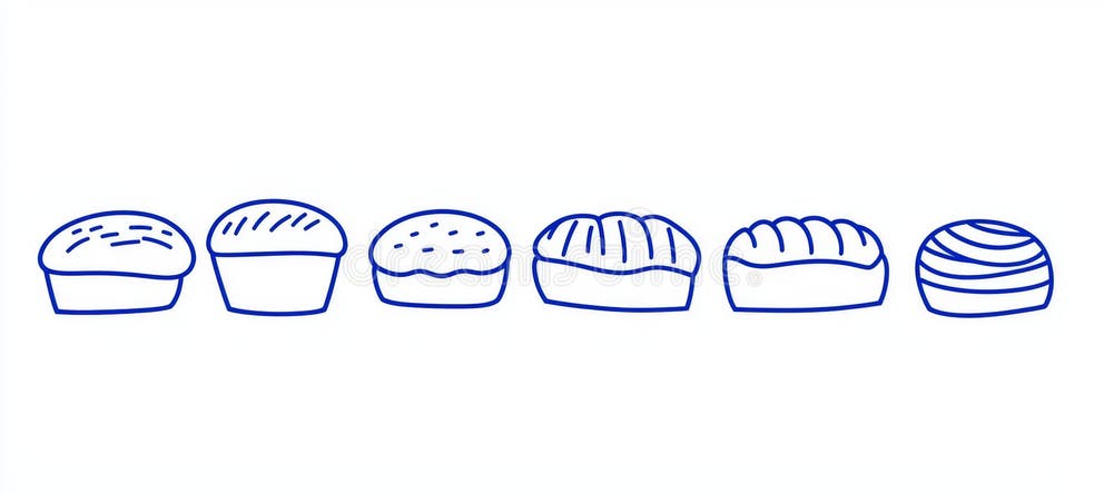 This is a One Line Drawing of a Loaf of Bread, a Rye Bread, and a Brick ...