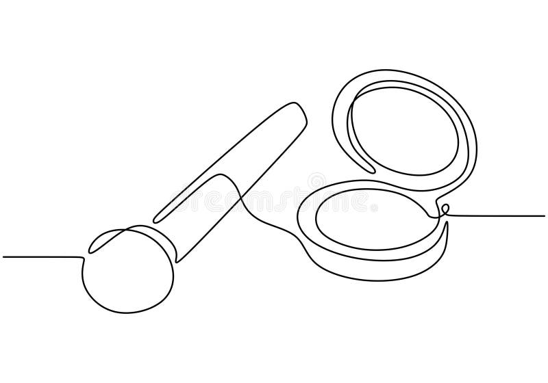 One Line Drawing of Makeup Tools. Represents the Art of Makeup in a ...