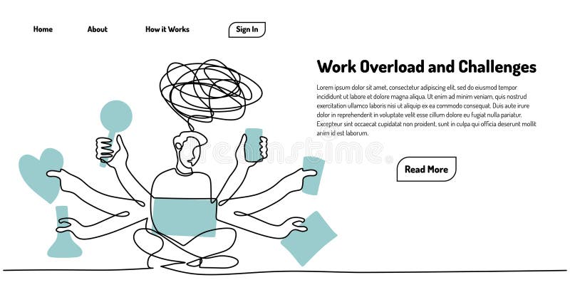 One Line Drawing of a Multitasking Man Managing Various Tasks ...