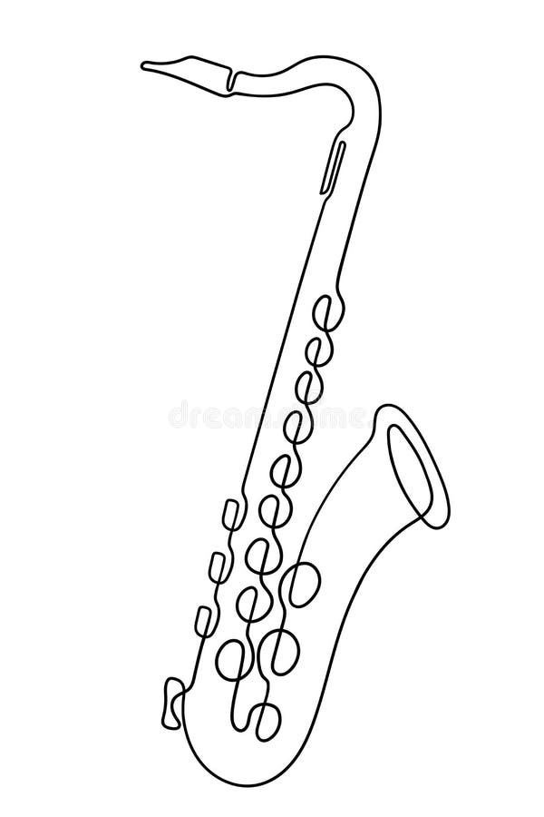 Saxophone One Line Drawing Stock Illustrations – 134 Saxophone One Line ...