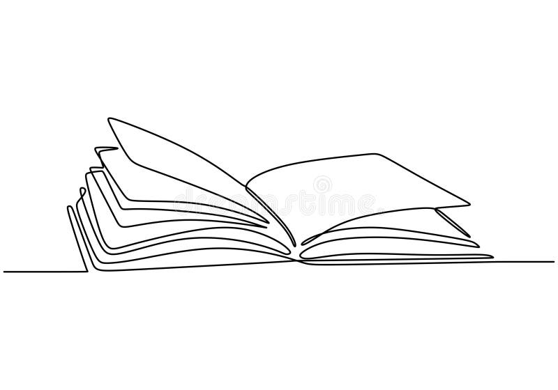 One Line Drawing of an Open Book. Capturing the Essence of Exploration ...