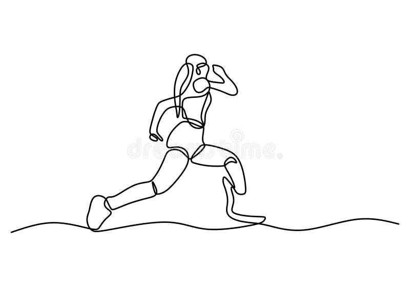One Line Drawing of a Person with a Disability Running. Emphasizes ...