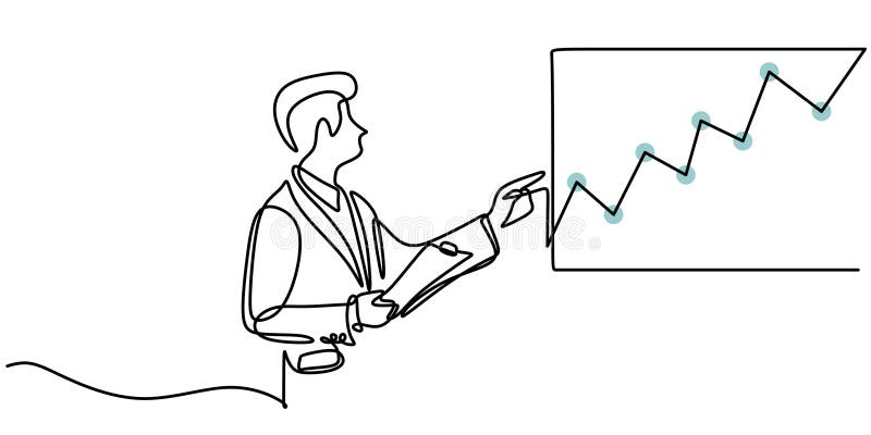 One Line Drawing of Person Giving a Presentation. Showing Someone ...