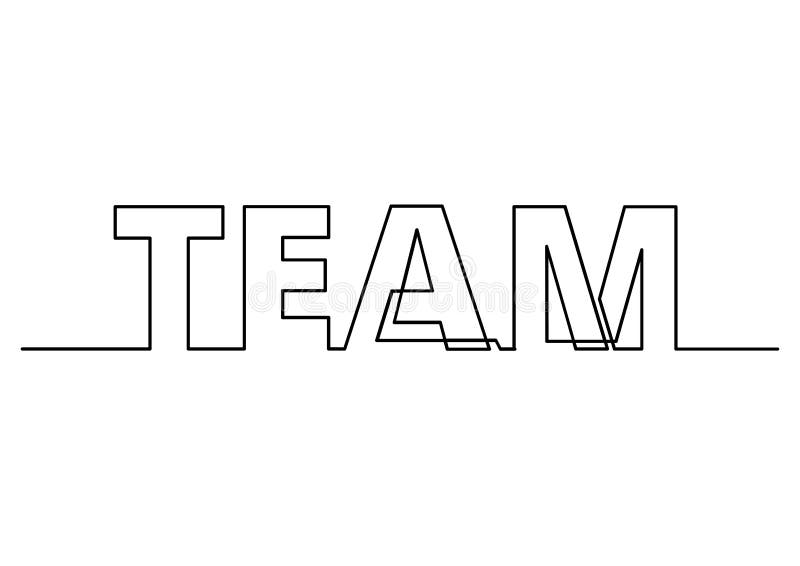 Team One Line Lettering Stock Illustrations – 121 Team One Line ...