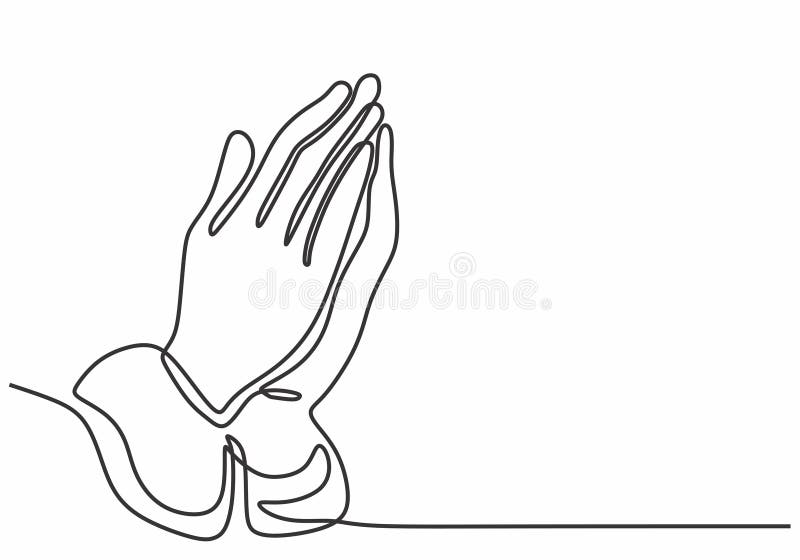 Continuous Line Art One Drawing Prayer Stock Illustrations – 313 ...