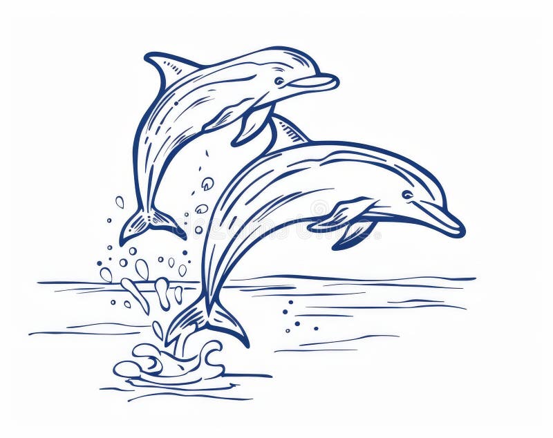 This One-line Drawing Represents the Outline of a Bottlenose Dolphin ...